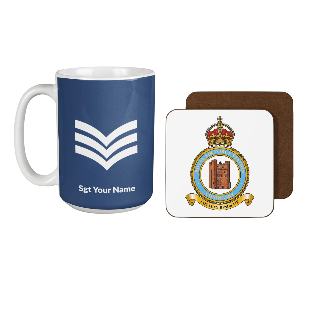 RAF Ranks Large Mug & Coaster Set – Four Prop